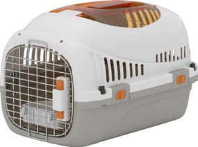 Přepravní box Přepravní box pro kočky Miniaturní psi do 4 kg Přepravní box pro psy s otevírací stříškou Miska na krmivo 49x32x31cm Světle šedý