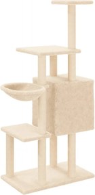 Škrabadlo pro kočky se sisalovými sloupky krémové 131 cm 172127