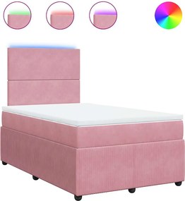 Box spring postel s matrací růžová 120x190 cm samet 3294585