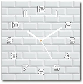 Wallmuralia Skleněné hodiny čtverec Keramická stěna 30x30 cm