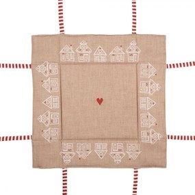 Košík na pečivo s perníkovými chaloupkami Gingerbread Bliss - 35*35*8 cm