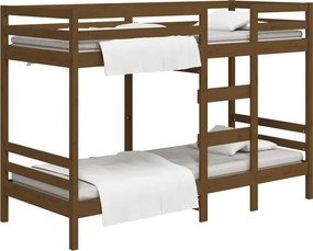 vidaXL Patrová postel 90 x 200 cm masivní borové dřevo [3139832] Barva: Bílá