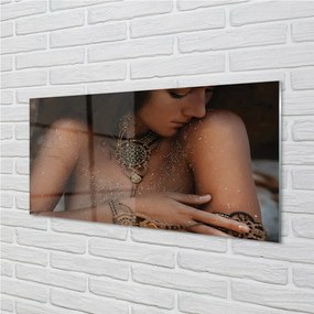 Obraz na skle šperky žena 120x60 cm