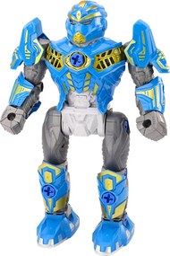 LEAN Toys Robot na šroubování, zbraň, vrtačka, šroubovák, světla, zvuk, modrý