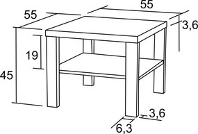 Bradop Konferenční stolek Lubko K116 | Provedení: DB - dub bordeaux