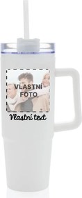 Personalizovaná cestovní termoska s průhledným víčkem s fotografií