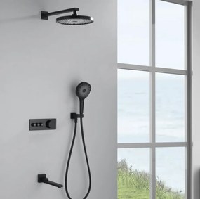 Podomítkový termostatický sprchový systém ELITE EDITION BCS1603 s displejem ve více barevných provedeních — Černá — Tři vývody