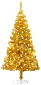 Umělý vánoční stromek s LED a stojanem zlatý 120 cm PET,  3077431 HangarStore.cz