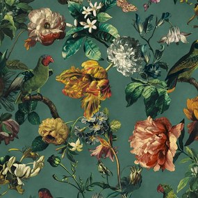 Luxusní vliesová tapeta Papoušci Květiny 307305 Museum Eijffinger