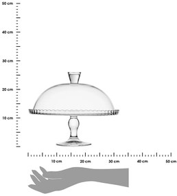 Skleněný servírovací tác na noze Lara1, (fi) 32 cm