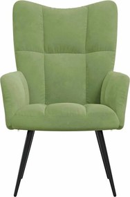 Relaxační křeslo světle zelené samet 328076