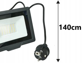 LED reflektor ECOplanet - 50W - s kabelem - studená bílá