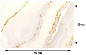 Předložka do koupelny Sofer Marble, 39x60 cm, zlatá/bílá