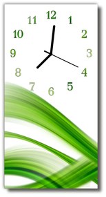 Skleněné hodiny vertikální  Abstrakce Zelená grafika