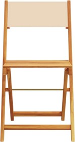 3dílný bistro set béžový textil a masivní dřevo 3281751