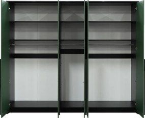 STO Šatní skříň GENUA 255 cm, Černá / Olivová