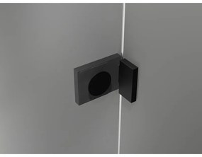 Mexen Lunar, L pětiúhelníkový sprchový kout naklápěcí doleva 100 x 80 cm, 8mm čiré sklo, černý profil, 831L-100L-080P-70-00-L