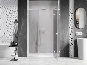 Mexen Lunar L, pravé otočné sprchové dveře 155 cm, 8mm čiré sklo, bílý profil, 834SL-155-050-20-00-P