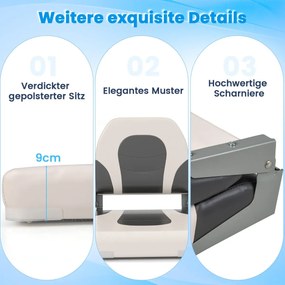 Costway Sada 2 skládacích lodních židlí s nízkým opěradlem, lodní sedák