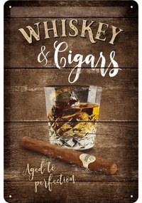 Postershop Plechová cedule - Whiskey & Cigars 30x20 cm