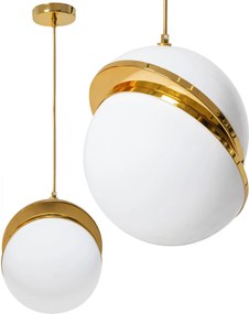 Toolight Toolight, závěsná stropní lampa akrylová koule 1xE27 APP481-1CP, bílá-zlatá, OSW-00598