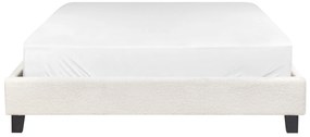 Postel s buklé čalounením 140 x 200 cm krémová ROANNE Beliani