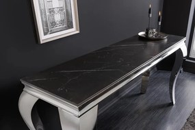 Designová konzole Rococo 140 cm černá / stříbrná
