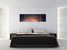 Obraz hvězdné oblohy s horami (170x50 cm)