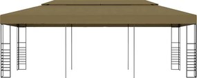 Zahradní altán 6 x 3 x 2,7 m taupe 180 g/m² 312230