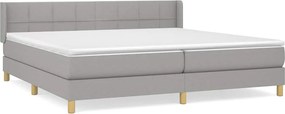 Box spring postel s matrací světle šedá 200 x 200 cm textil 3130297