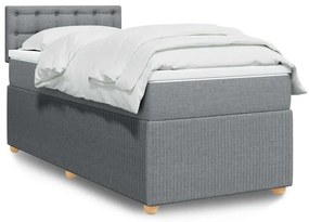 Box spring postel s matrací světle šedá 90x190 cm textil 3289625