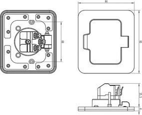 Solight 5B322B - Venkovní vestavná podlahová zásuvka IP55 černá obdélníkový