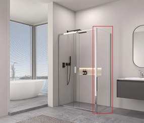 Erga Alpine, pevná stěna pro sprchový kout 100x195 cm, 6mm čiré sklo, chromový profil, ERG-V02-ALPINE-G100-CR
