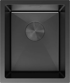 Mexen Trixo, 1-komorový nerezový dřez 370 x 440 mm, černá, 6412371000-70