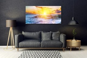 akrylový obraz Západ Slunce Moře Pobřeží 120x60 cm