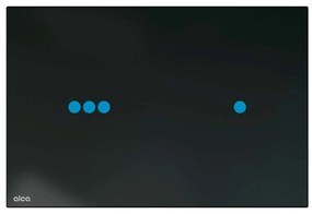 Alca - Elektronické ovládání splachování, s podsvícením, pro instalační moduly Slim, sklo/černá NIGHT LIGHT-3-SLIM