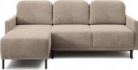 Rohová Sedací Souprava Hamiel L-tvarovaný s univerzálním kontejnerem, béžový manšestr