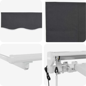 Stahovací markýza Antracit 400 x 200 cm Polyester a hliník 3329800