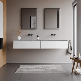 Toaletní skříňka ARCTIC 1800Bílý soft-touch s dvojitým umyvadlem