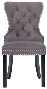 Jídelní židle 6 ks šedé samet - Default Title