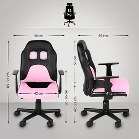 Dětská kancelářská židle Fun - Růžová