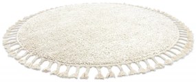Dywany Łuszczów, Kusový koberec Berber 9000 cream kruh, 120x120 (průměr) kruh, bílá, ložnice