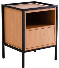 OnaDnes -20% Nordic Design Noční stolek Skipo se zásuvkou 60 x 45 cm s dubovým dekorem