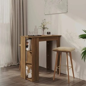 vidaXL Barový stůl s regálem 102 x 50 x 103,5 cm kompozit [812963] Barva: bílá s vysokým leskem