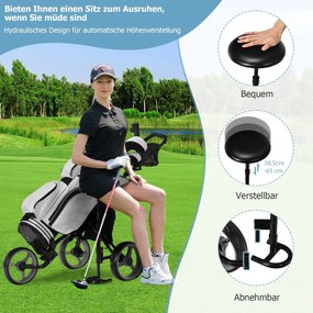 Costway 3 Golfový vozík s koly vyrobený z hliníku s držákem na deštník