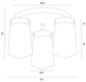 Argon 6165 - Přisazený lustr PASADENA 3xE27/15W/230V zlatá/bílá