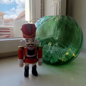 Dřevěná vánoční ozdoba louskáček 12 cm, závěsný