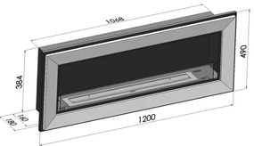 InFire - Vestavěný BIO krb 49x120 cm 3kW černá