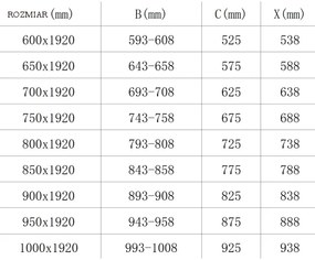 Mexen Pretoria otočné sprchové dveře 100 cm, průhledné, Zlatá - 852-100-000-50-00