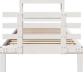 Rám postele s čelem bílý 75 x 190 cm masivní borovice 3306097